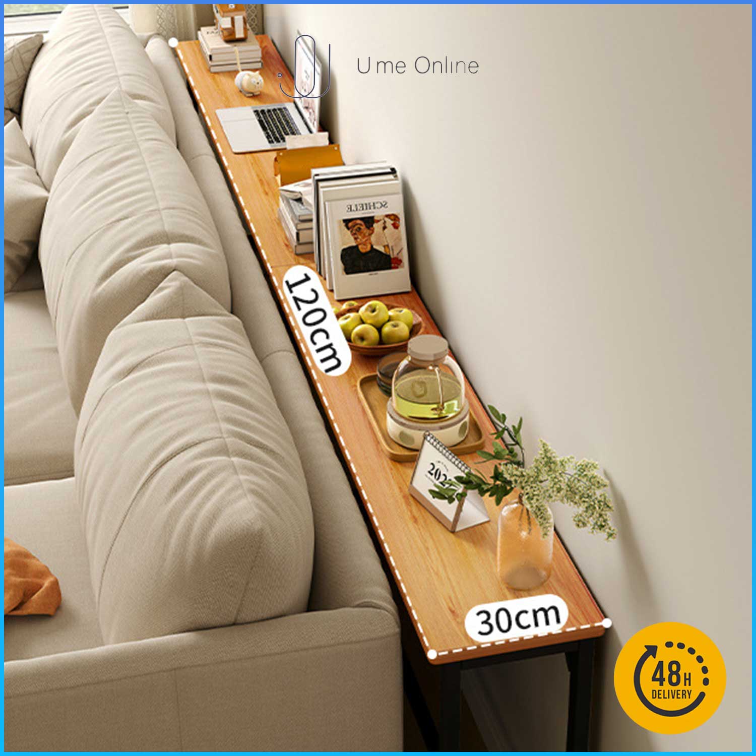 U.me Living Room Sofa Rear Shelf Wall Long Strip Rack Multi-Layer ...