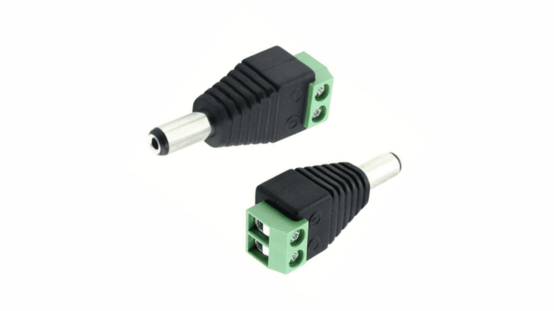 Analog CCTV DC Plug Male Screw On Type 2 Wire +/- Power Connector Outer ...