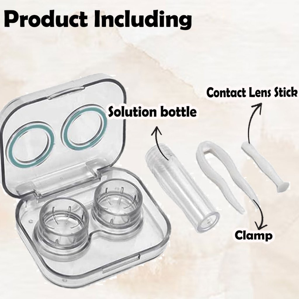 Contact Lenses Case Transparent Tweezers Suction Stick Container Travel ...