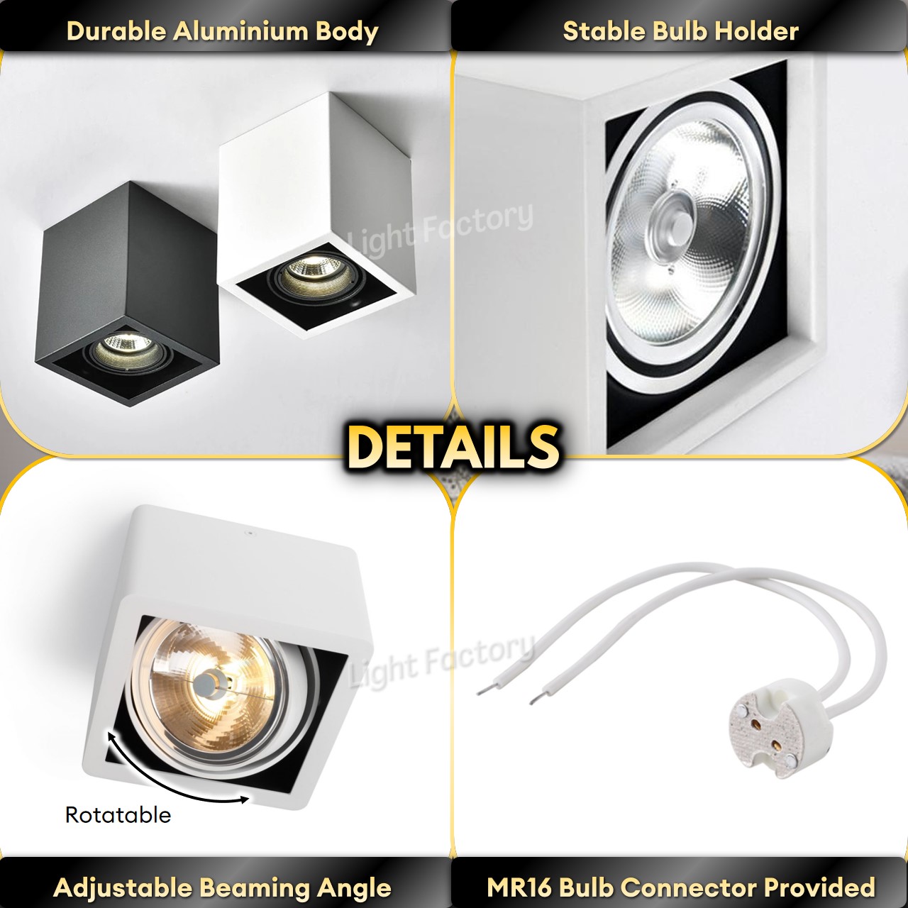 LED Surface Eyeball Fitting MR16 1 Head 2 Head/Casing Surface Eye ball ...