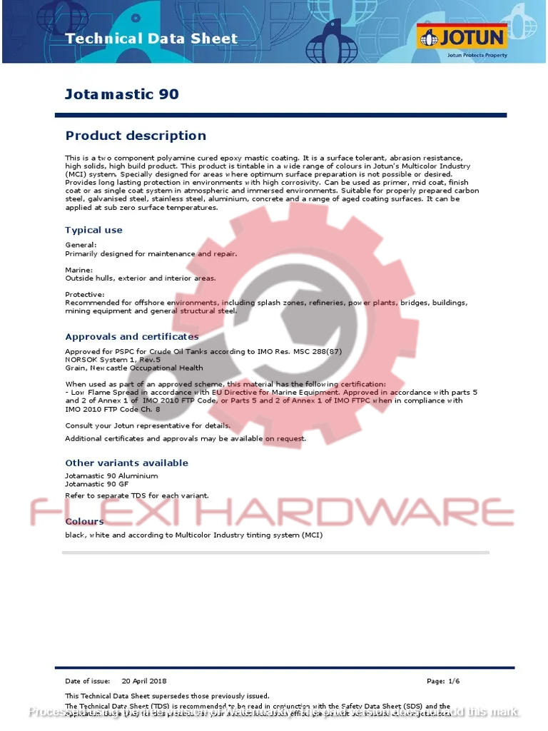 Jotun Jotamastic 90 (3.55Litre) + Comp B (1 Litre) Polyamine Mastic ...