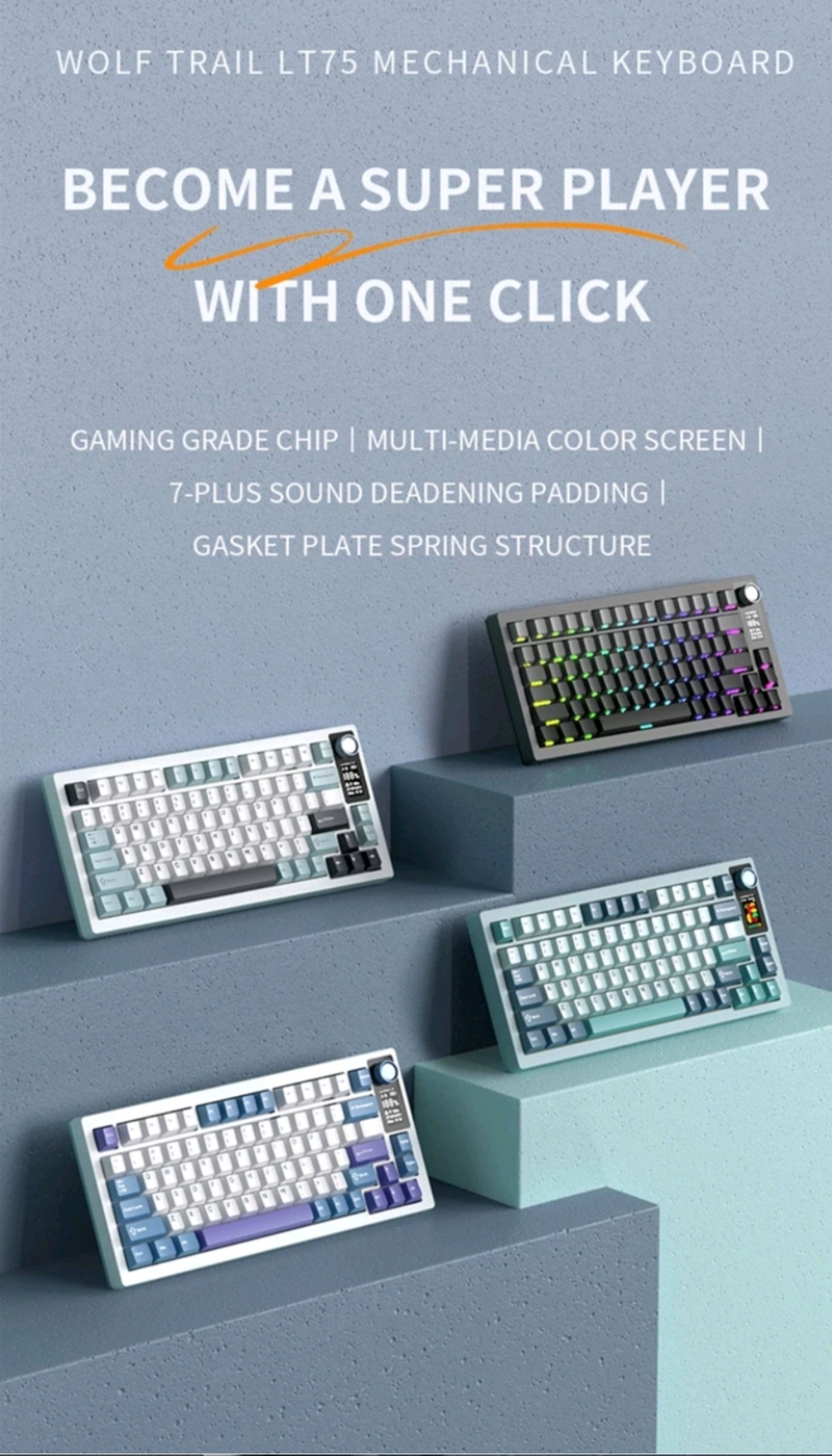🔥Ready Stock🔥Langtu LT75 PRO Tri-mode 75% Gasket Mechanical Keyboard ...