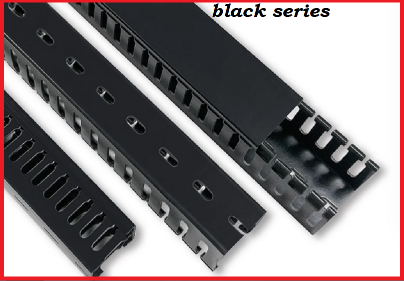 BLACK SERIES PVC Open Slot Wiring Duct / Trunking / PVC Casing / Open ...
