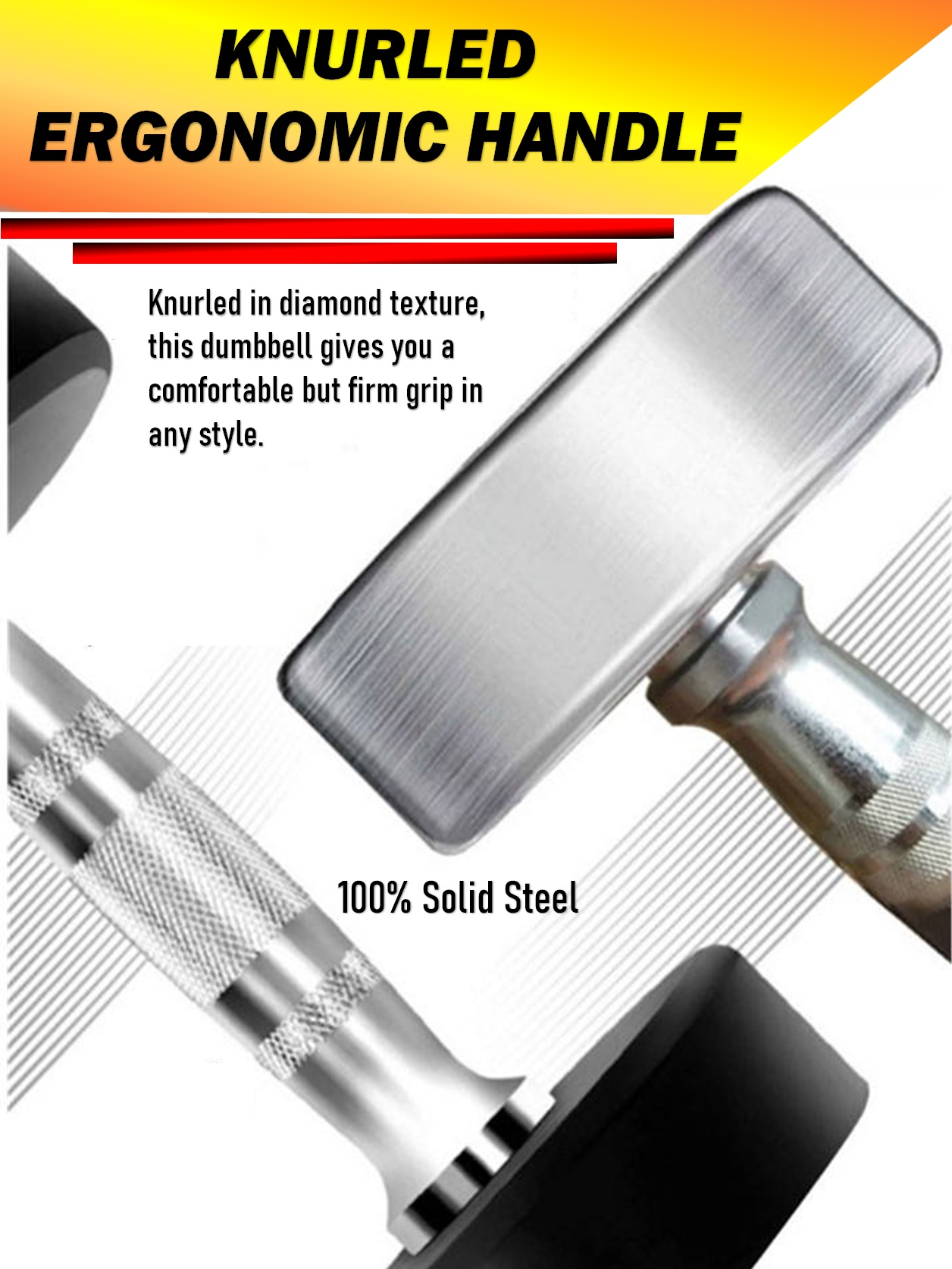 ADSports 2.5KG/5KG/7.5KG/10KG/12.5KG/15KG/17.5KG/20KG/22.5KG/25KG Round Head Dumbbell Rubber ...