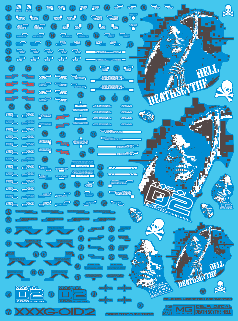 [DELPI DECAL] 24 MG 1/100 DEATHSCYTHE HELL GUNDAM WATER SLIDE DECAL ...