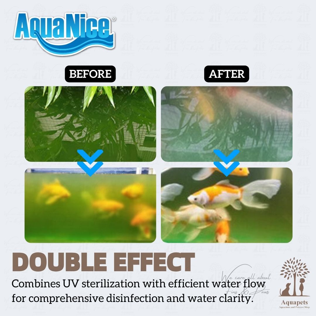 AquaNice X2 UV Plus Self Sinking Submersible UV Light Koi Fish Pond UVC ...