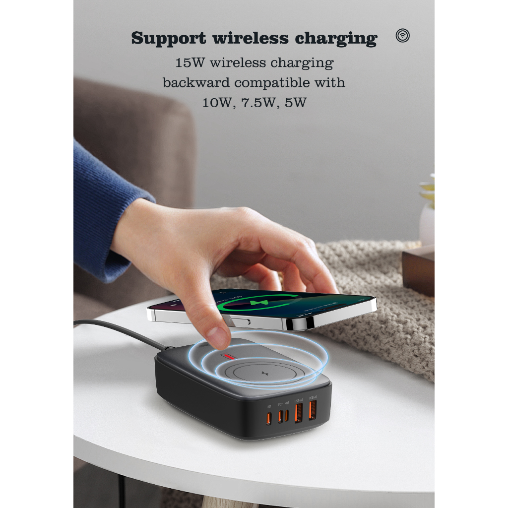 LDNIO Q4010 PD 140W SUPER FAST CHARGE + WIRELESS CHARGING, MULTIPORT ...