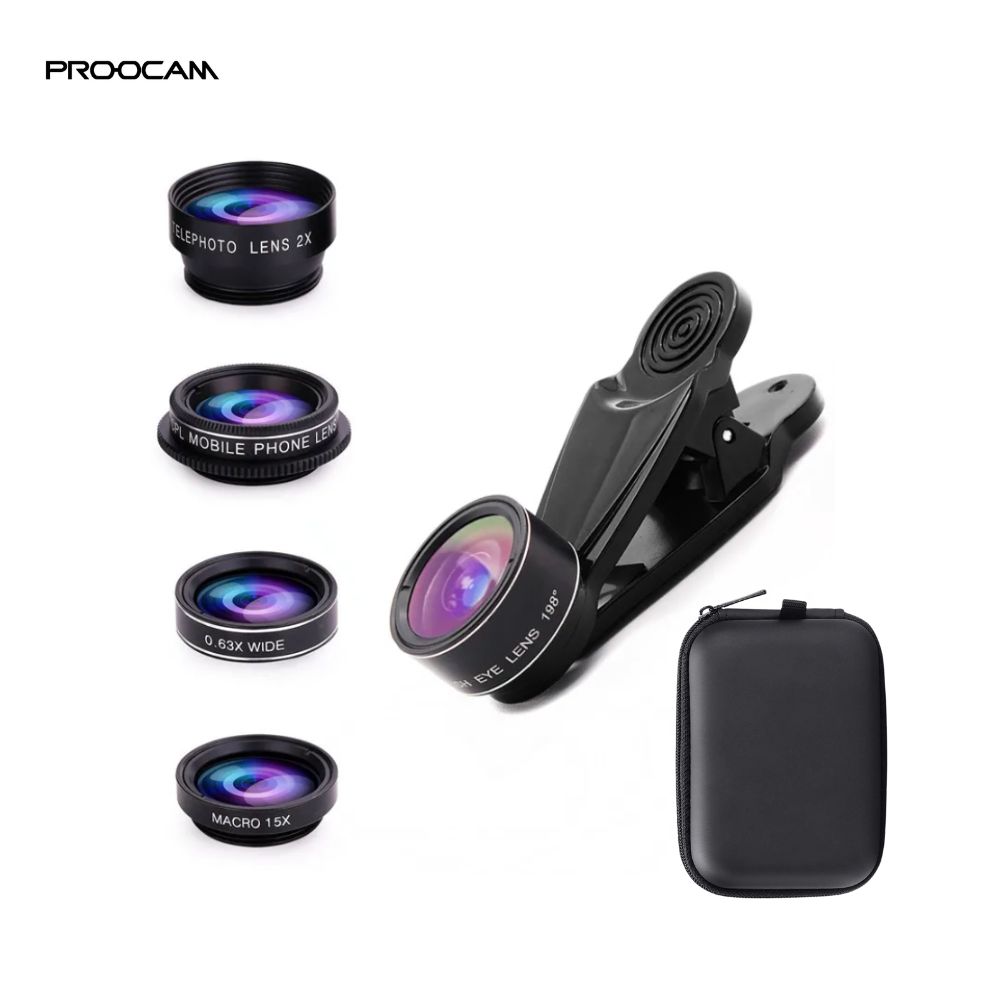 🔥READY STOCK🔥Proocam 5 in 1 camera HD Lens Kit phone lens XH-500 5 in 1 ...
