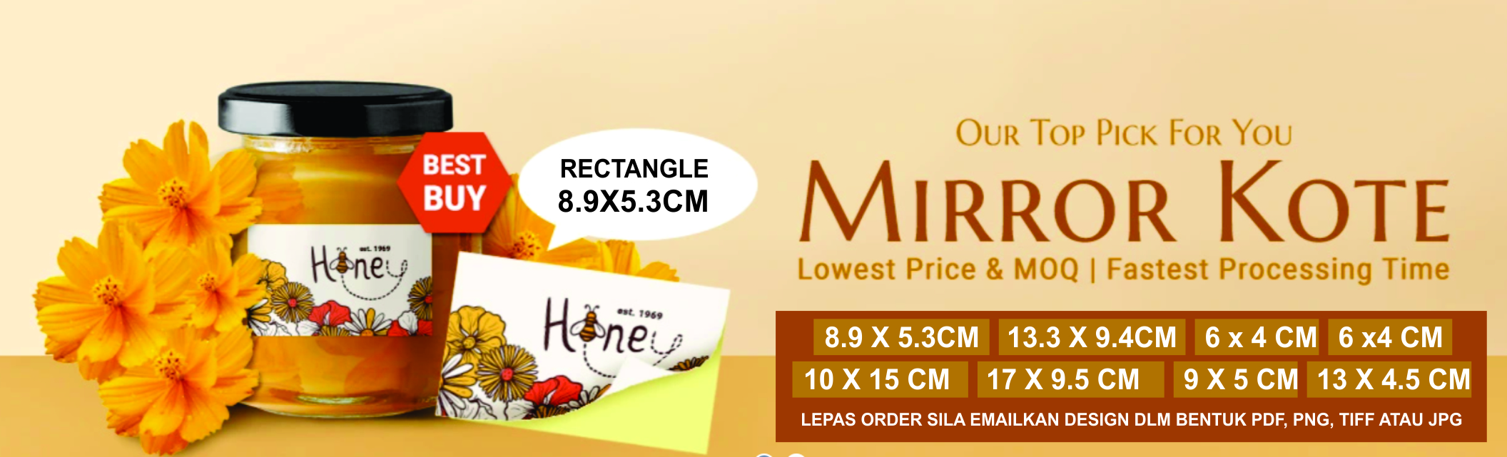 STICKER LABEL SEGIEMPAT * MURAH * CANTIK * CUSTOM MADE | Shopee Malaysia