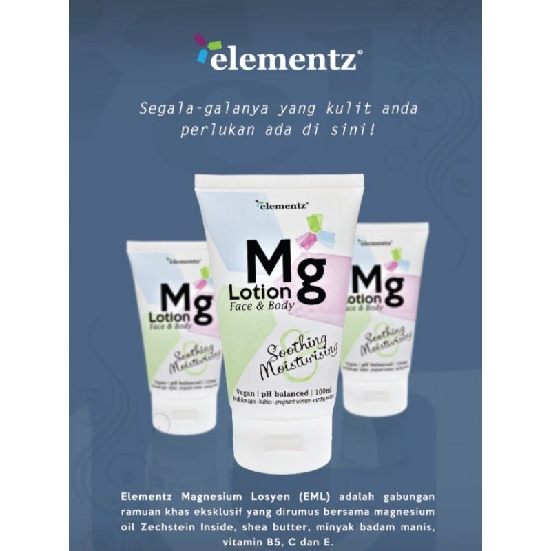ELEMENTZ MG LOTION Losyen Magnesium Lotion skin moisturizer ...