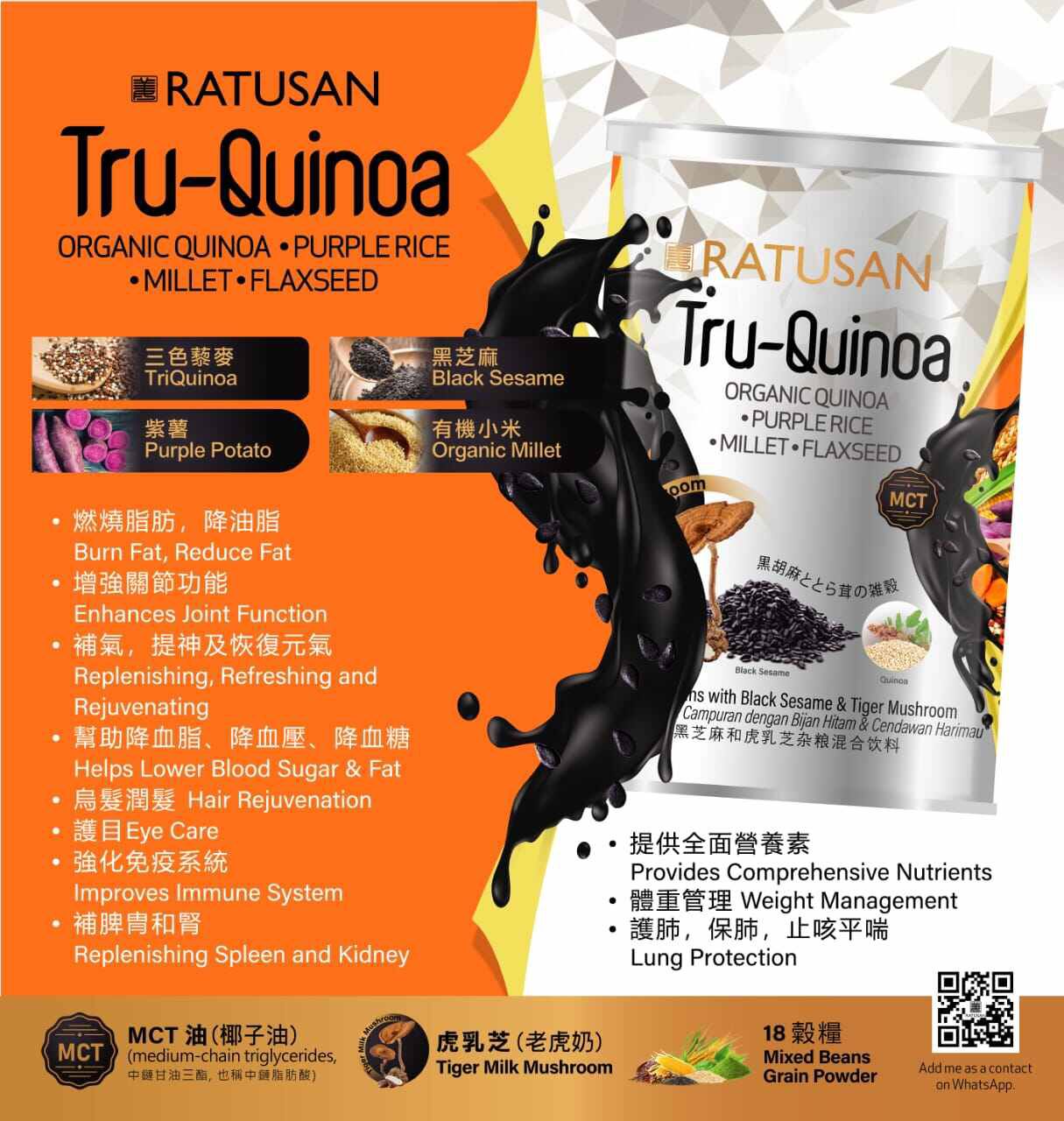 RATUSAN MCT COFFEE / TRU-PROTEIN / TRU-QUINOA/ TRU-BALANCE POWDER BEVERAGE FOR WEIGHT & SUGAR ...