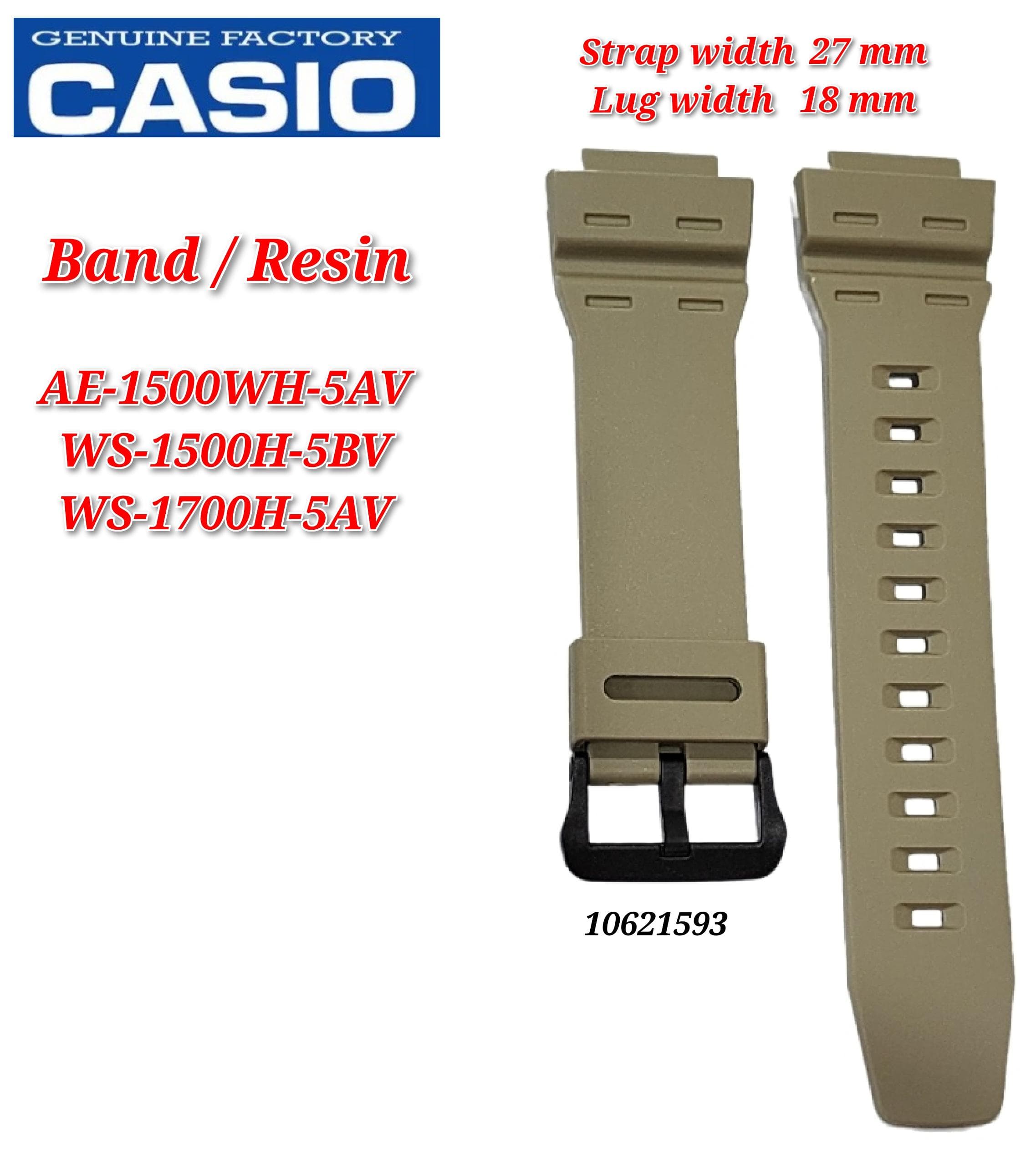 Genuine Casio AE-1500WH / WS-1700H / WS-1500H Replacement Parts - BAND/RESIN | Shopee Malaysia