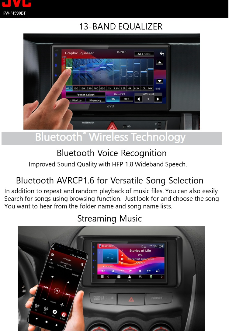 KW-M590BT Digital Media Receiver featuring 6.8" Capacitive Touch Monitor | Shopee Malaysia