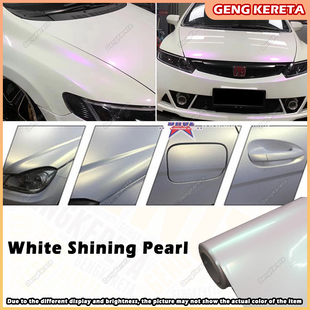 BIG SIZE Car / Motor Sticker White Shining Pearl / Silver Grey Pearl ...