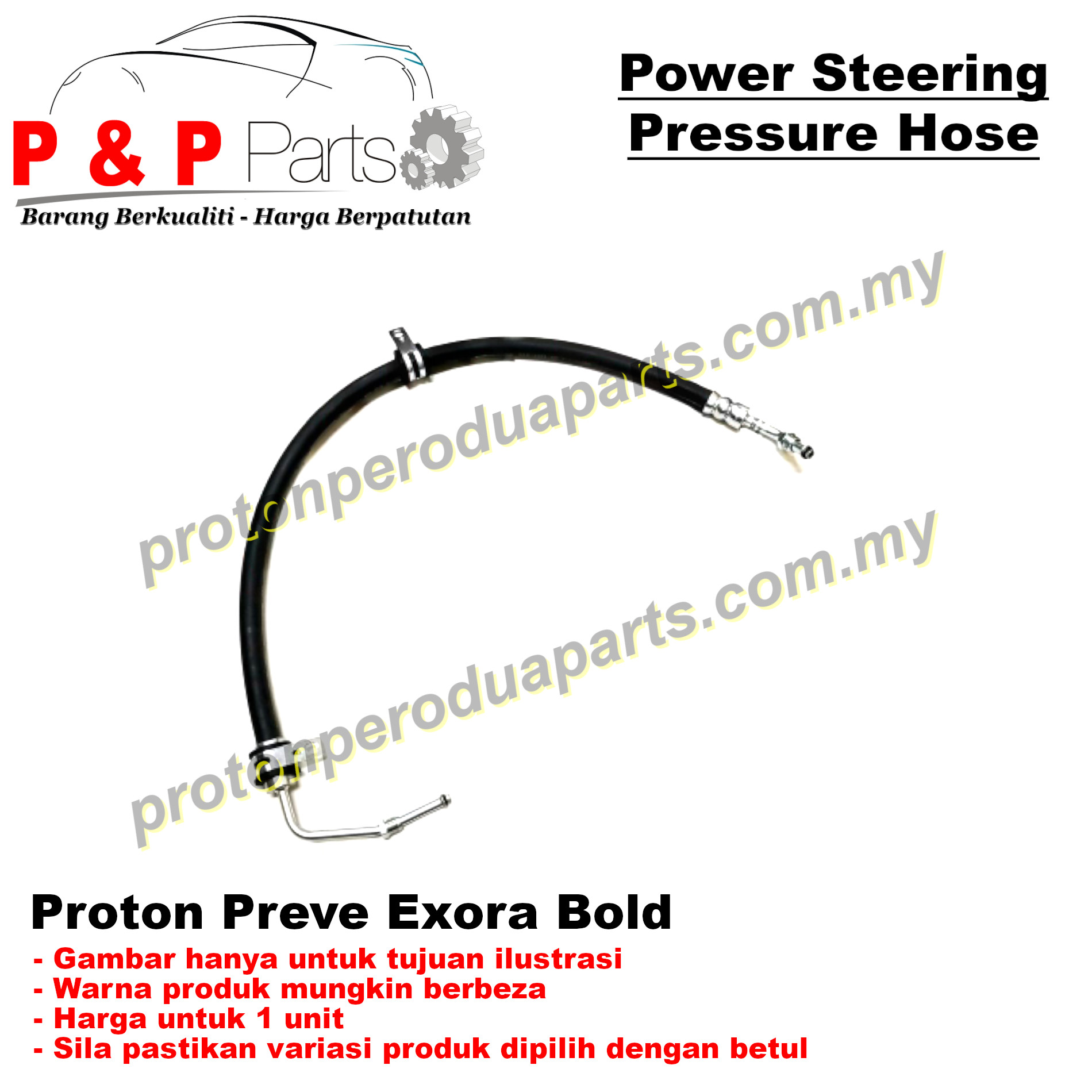 Power Steering Pressure Hose - Proton Saga BLM FL FLX VVT Satria Neo ...
