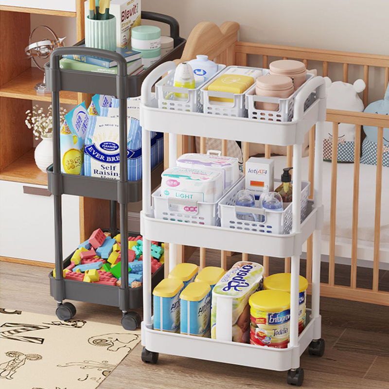 3/4/5 Tiers Kitchen Trolley Storage Rack With Wheel Multifunction ...