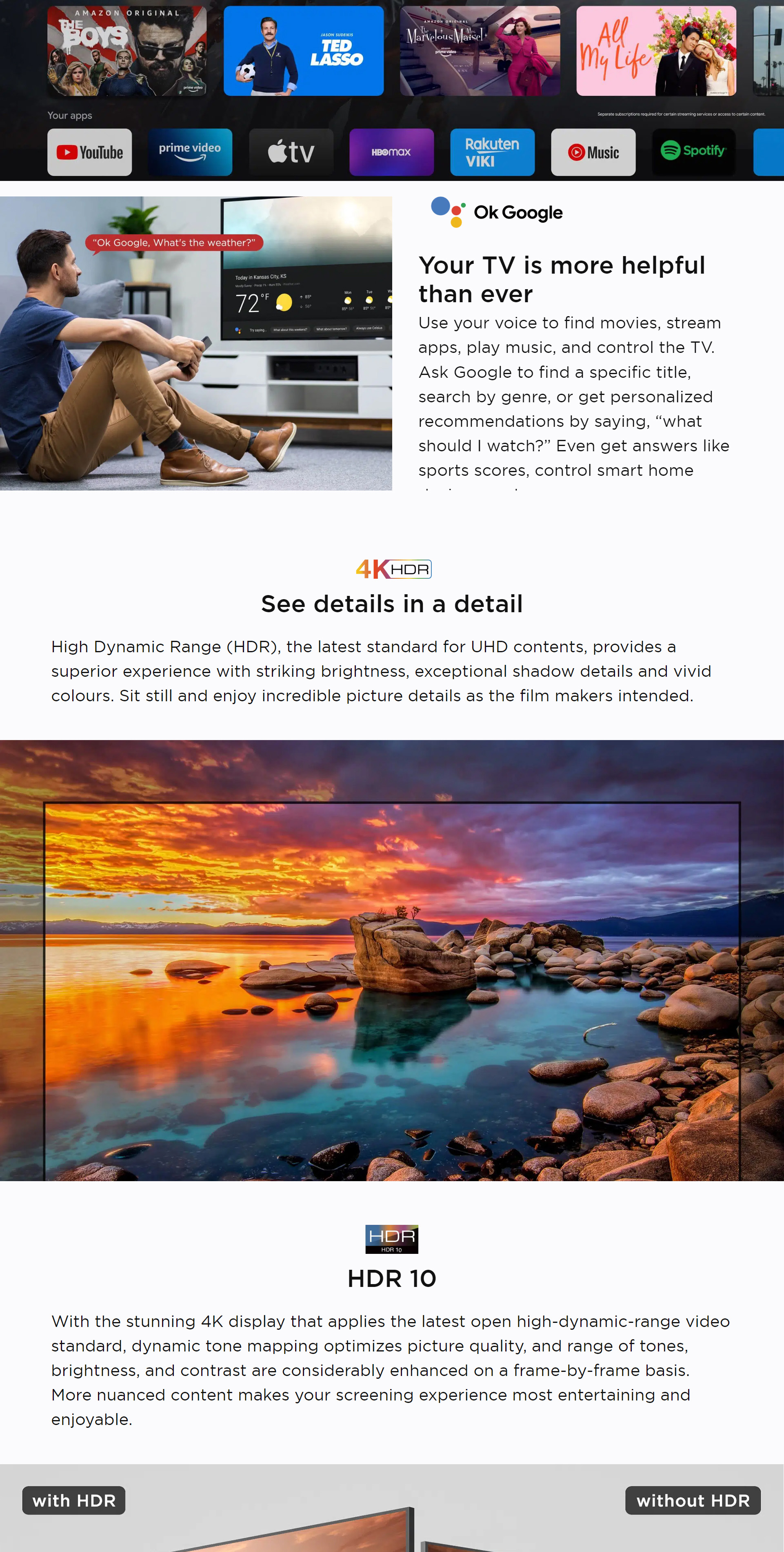 TCL P636 65" / 75" 4K HDR Google TV | HDR 10 | Dolby Audio | Edgeless ...