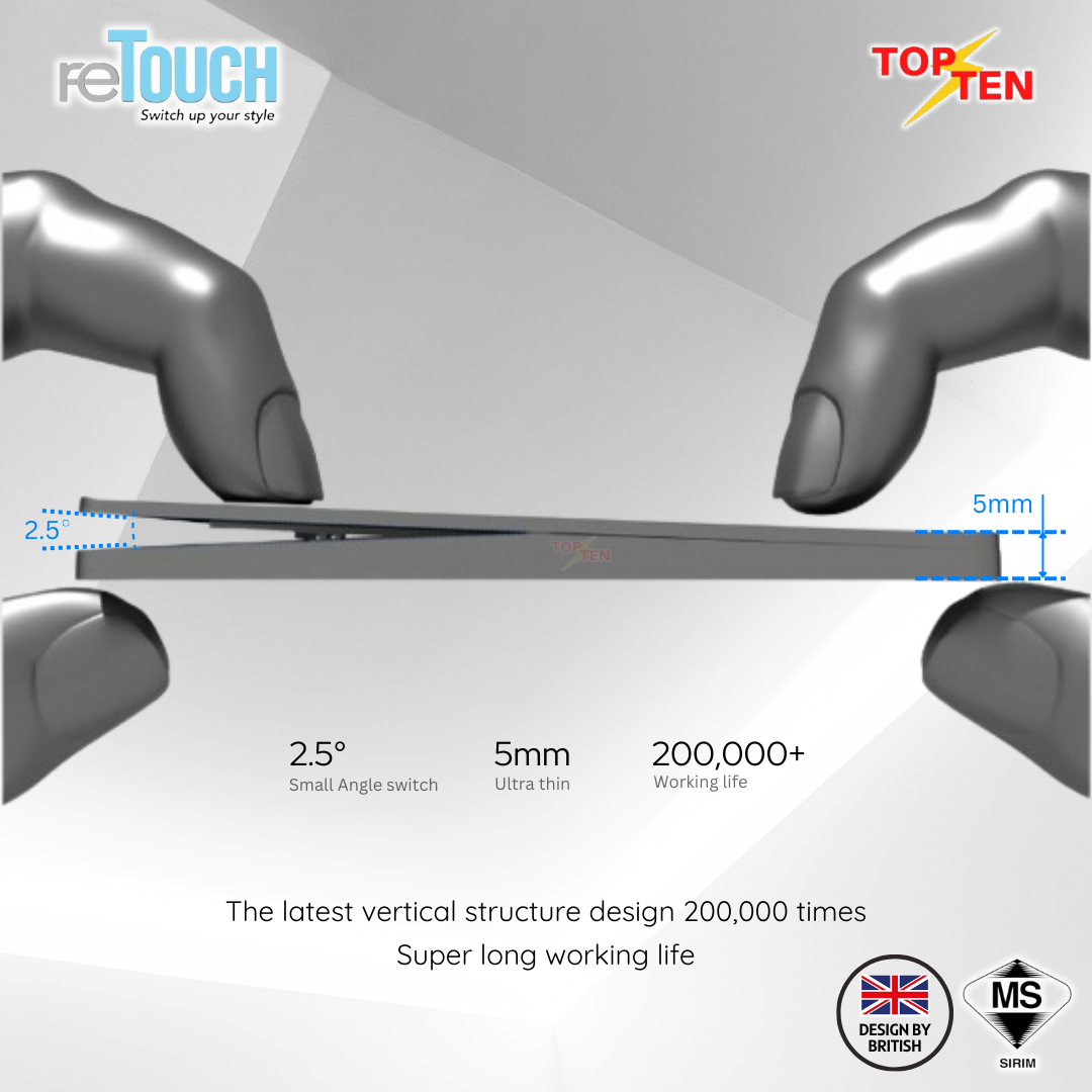Retouch THIN5 Switches Ultra Thin Soft Touch UV Skin Technology Thin 5 ...