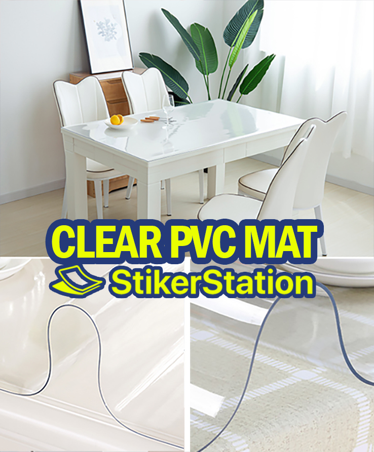 PVC Alas Meja Tebal 1mm / 1mm Thick PVC Table Mat Clear Anti-Slip ...