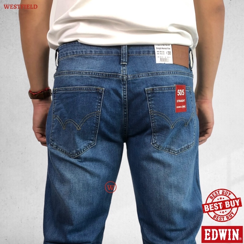 EDWIN 505 MEN'S STRETCHABLE STRAIGHT CUT JAPAN BLUE JEANS ( 7705 2782 ...