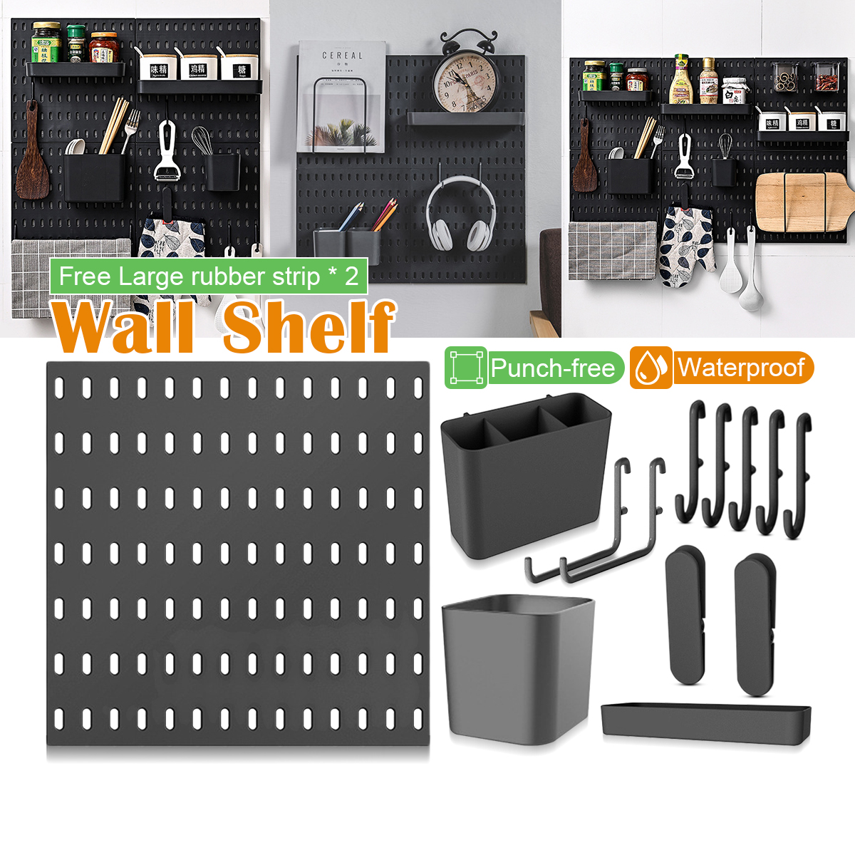 Pegboard Perforated Display Board DIY Wall Board Wall Shelf Accessories ...