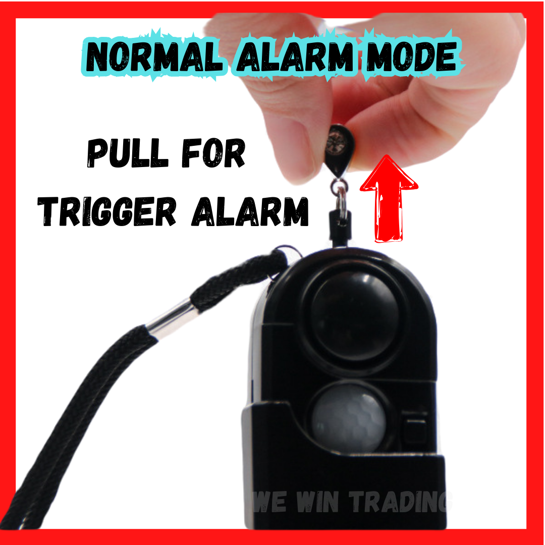 2-in-1 Motion Sensor Alarm (PIR Alarm) & Pull-Triggered Alarm 120dB ...