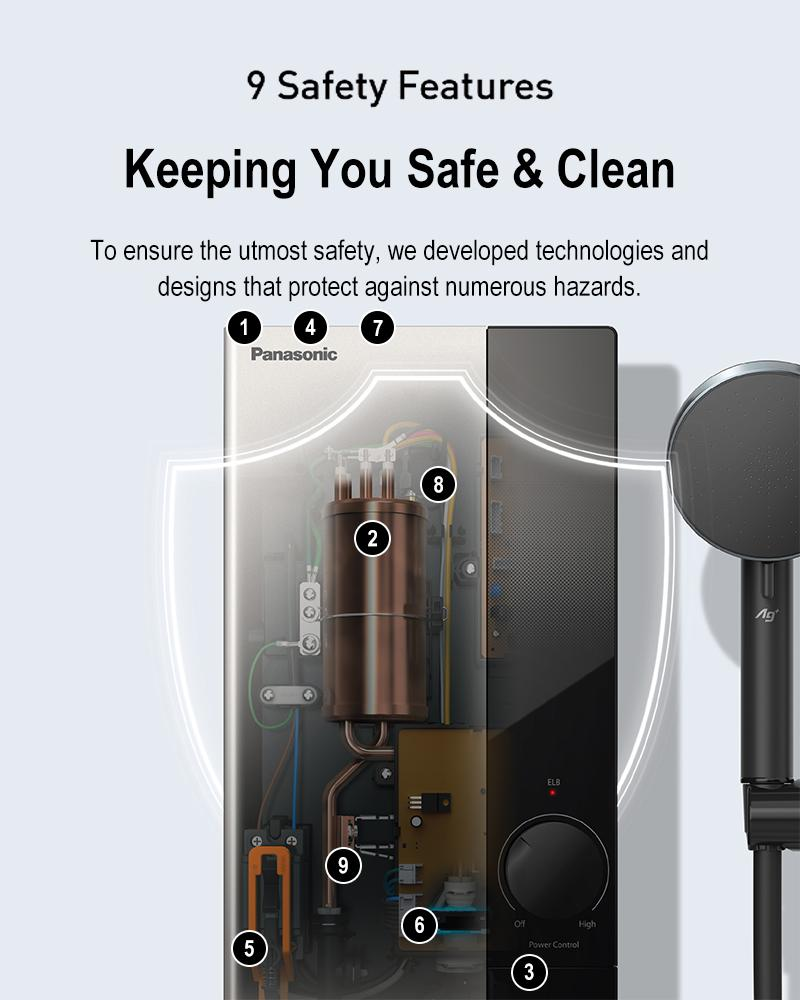 Panasonic U Series Instant Water Heater Non Jet Pump with Ag+ Analogue ...