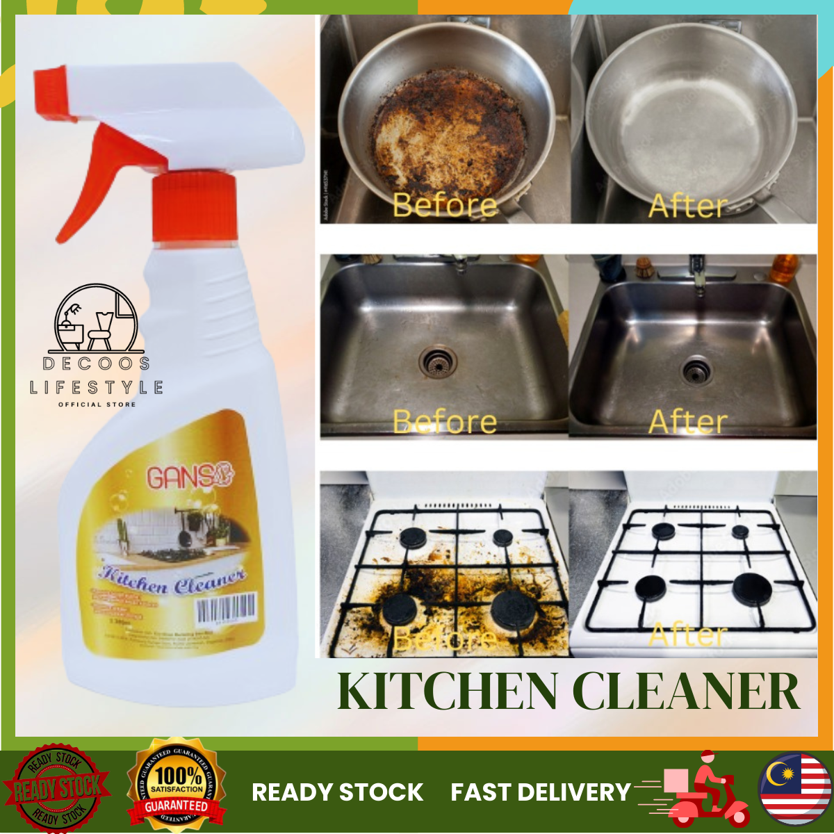 GANSO Oven Cleaner Heavy Duty Kitchen Cleaner Stainless Steel Cleaner ...