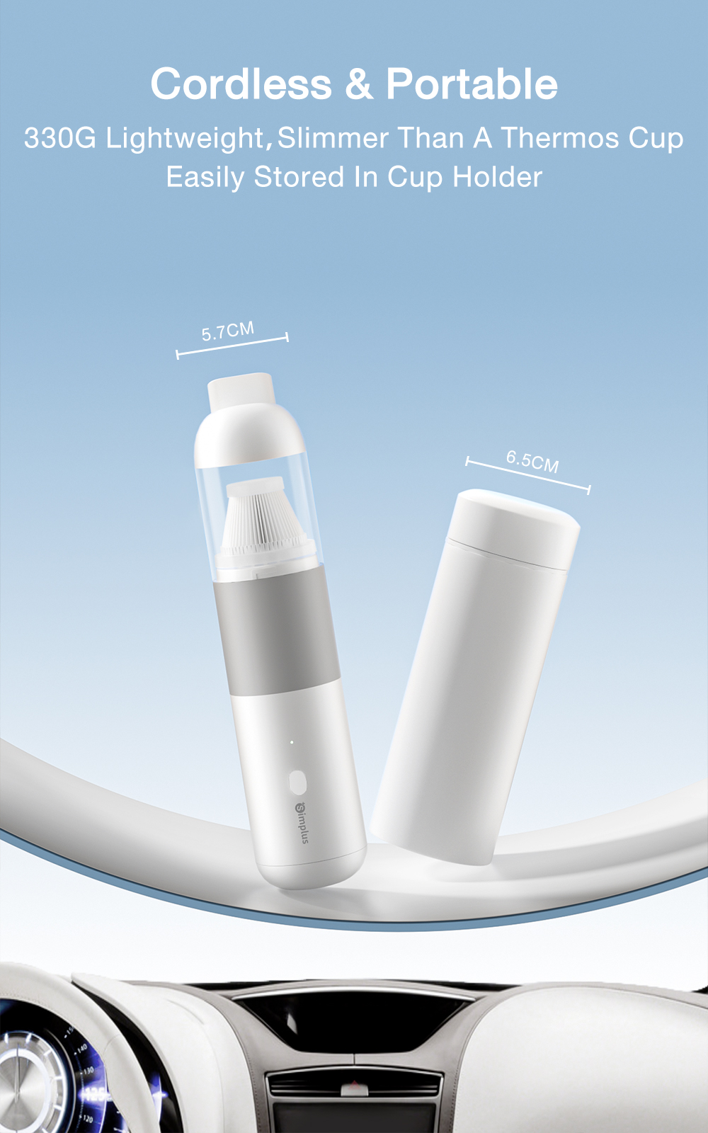 Simplus Handheld Vacuum Cleaner Cordless Dual Use for Home&Car Portable ...