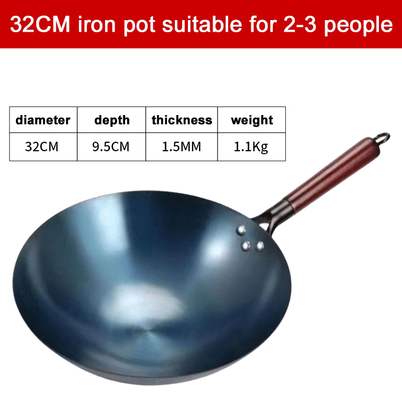High Quality Iron Wok Traditional kuali non stick wok Pre-Seasoned Wok ...