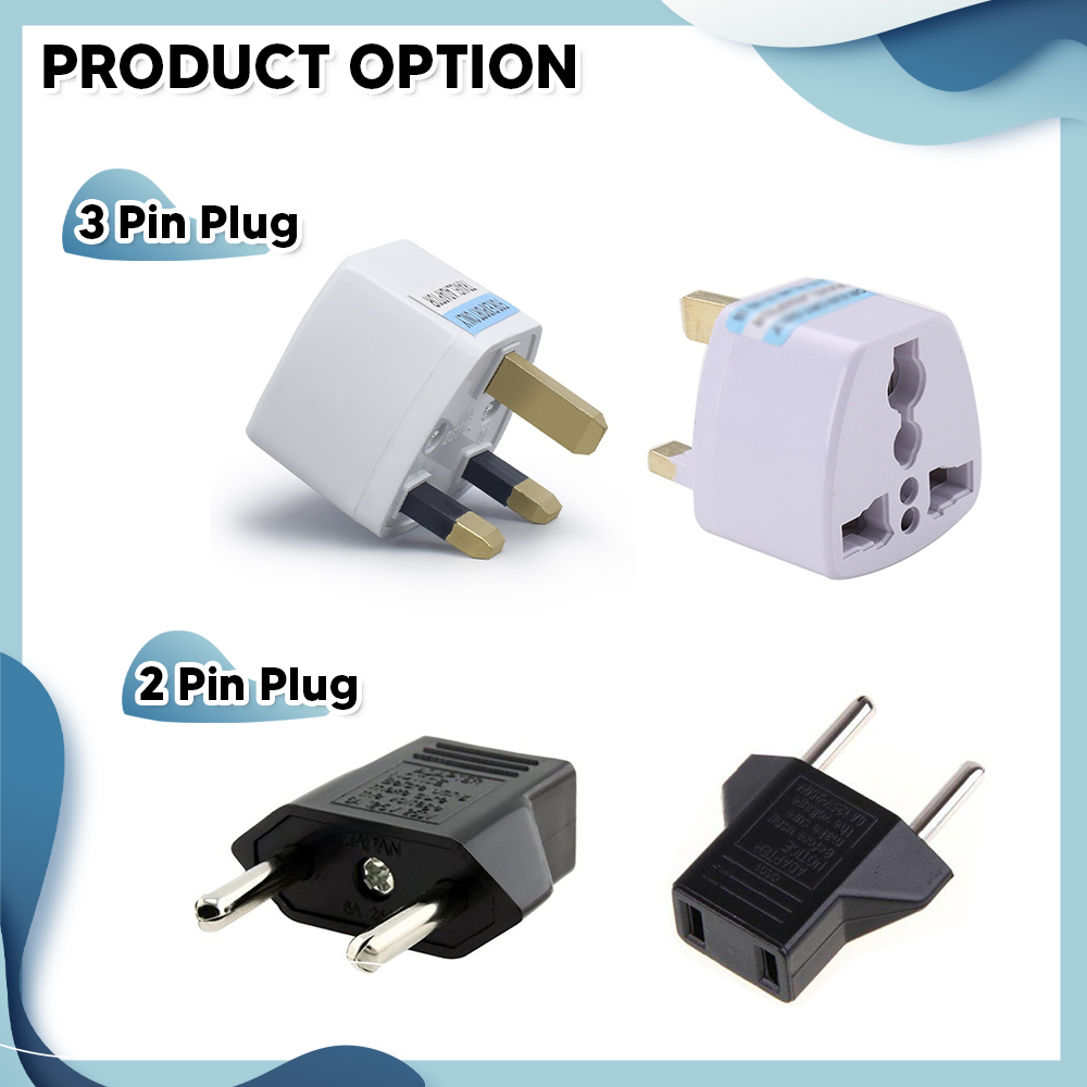 Worthbuy 2 Pin 3 Pin Malaysia Plug Socket Travel Converter Adapter Plug ...