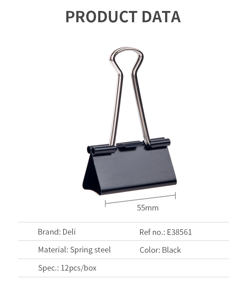 Deli Binder Stainless Steel Clip Electrophoresis Coated Klik Kertas ...