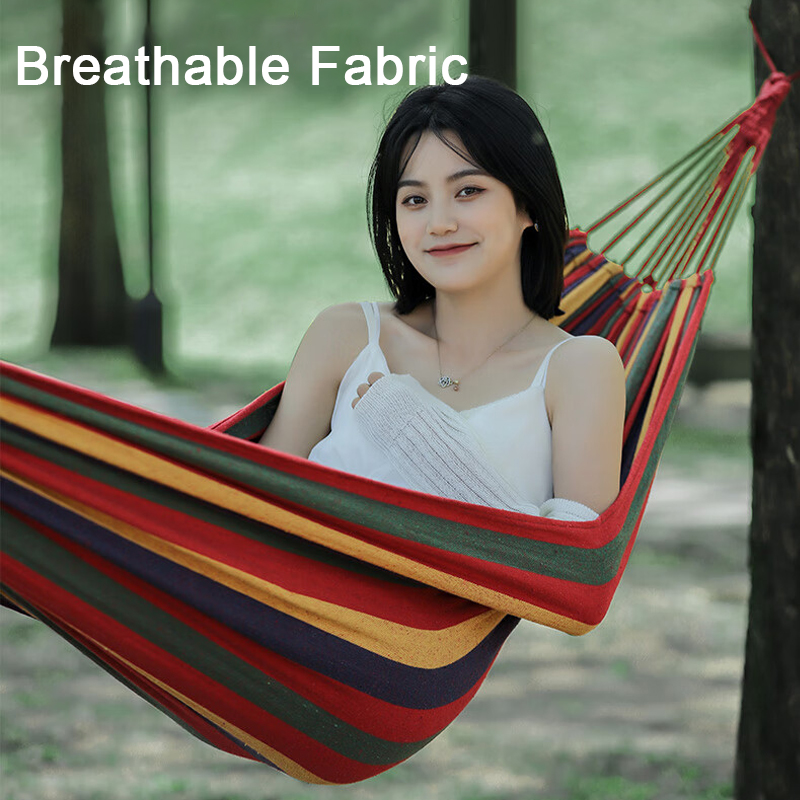 【Ready Stock】Rainbow Hammock Outdoor Hammock Swing Canvas Camping ...