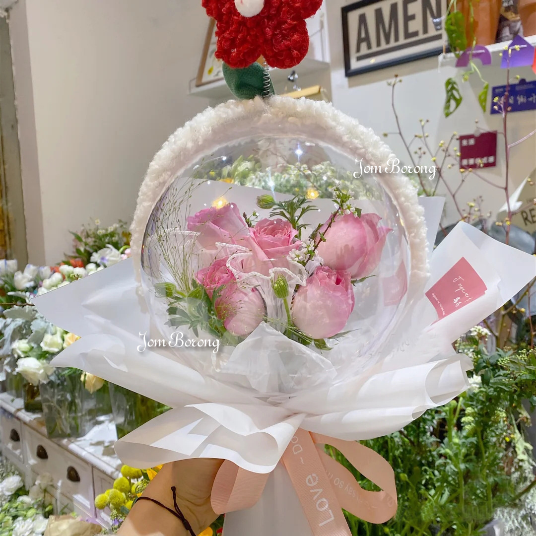ACRYLIC BALL HARD TRANSPARENT BALL BUBBLE BALL ROUND BALL BOBO FLOWER ...