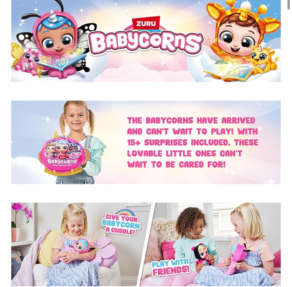 ZURU RAINBOCORNS BABYCORNS MAGICAL RAINBOCORNS BABY SURPRISE DOLLS ...