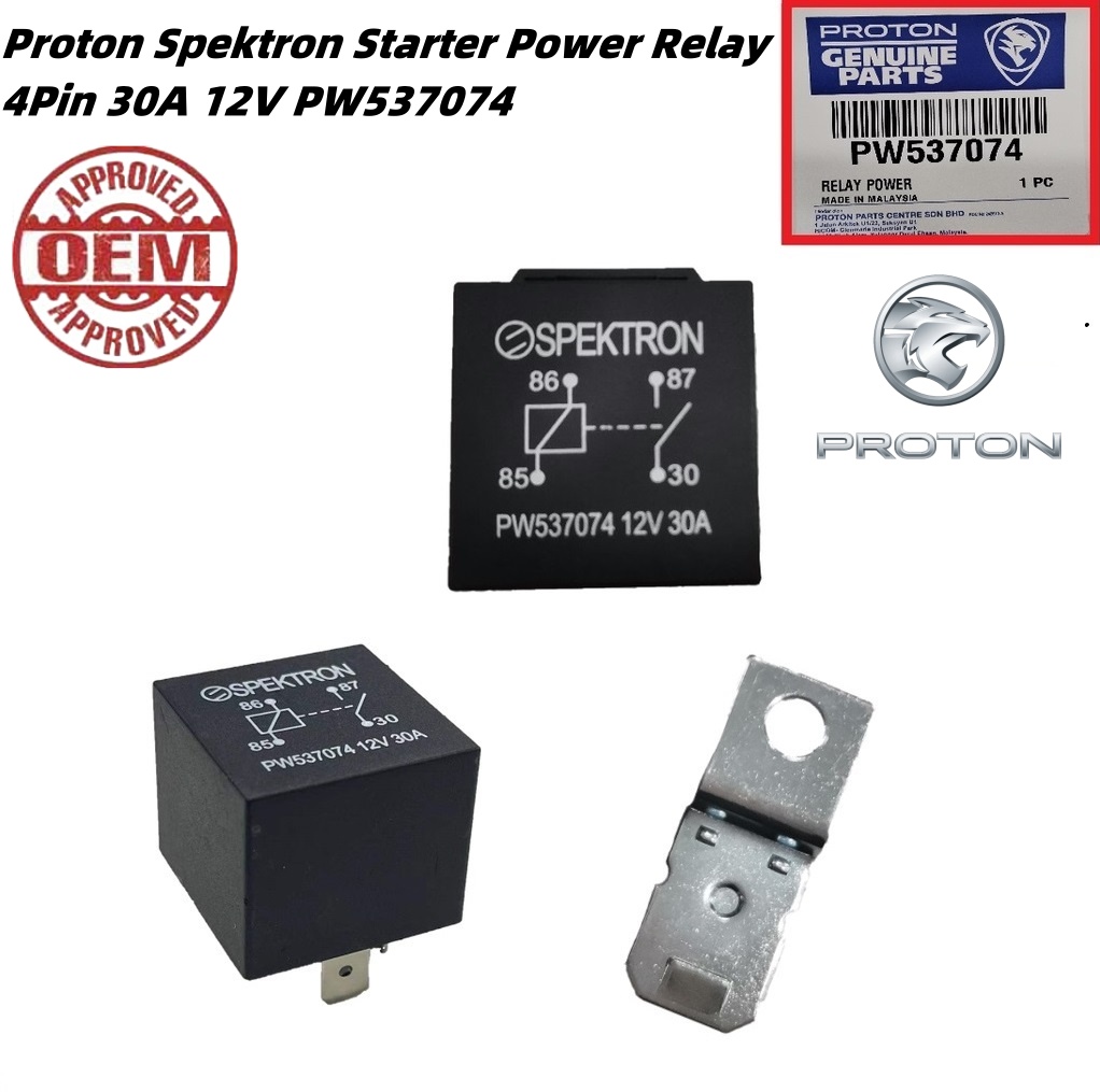 Proton Spektron Starter Power Relay 4-Pin 30A 12V (PW537074) | Shopee ...