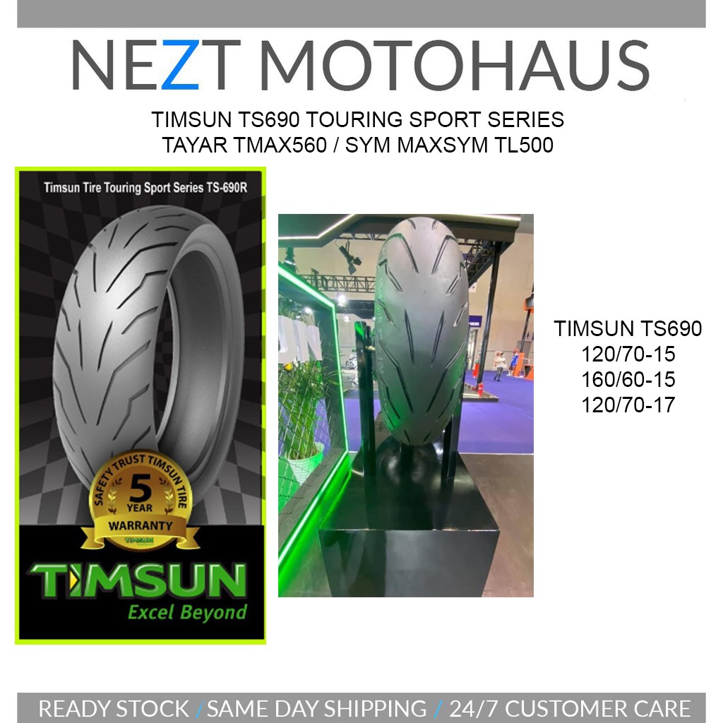 TIMSUN TS690 120/70-15 160/60-15 120/70-17 TOURING SPORT TAYAR YAMAHA ...