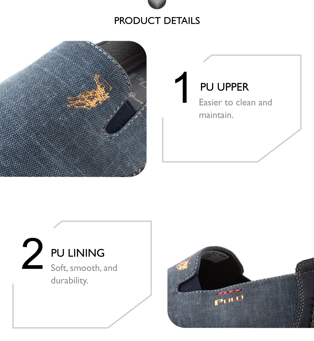 POLO Men's Andrew Moccasin Shoes -B7244-NF1-43P-NAVY | Shopee Malaysia