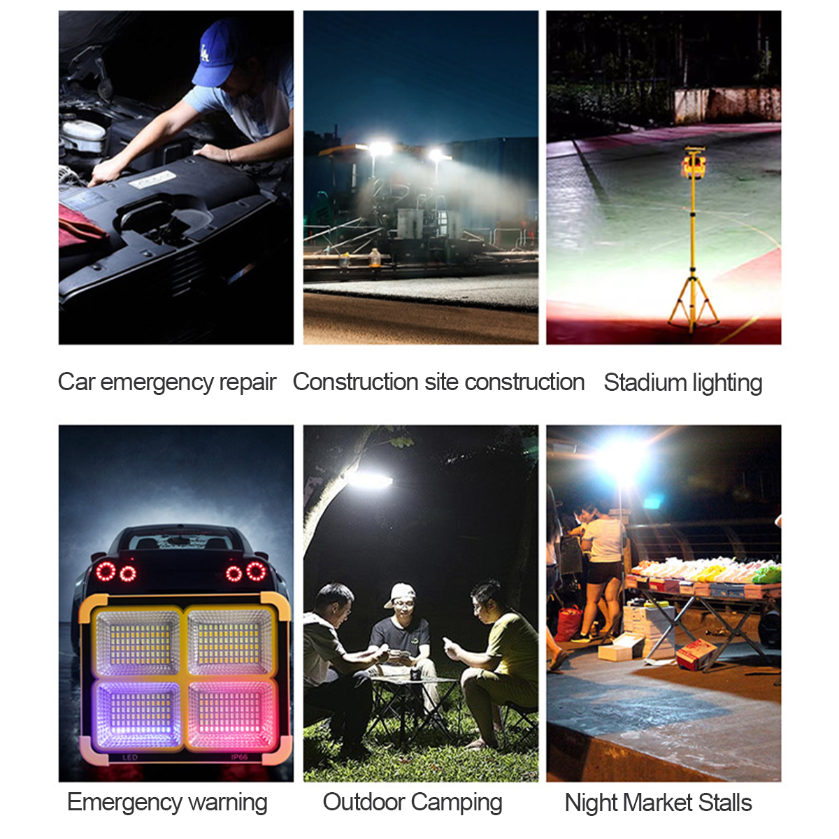 8000W Portable 288 LED Solar Work Lamp Light Recharge Camping Light ...