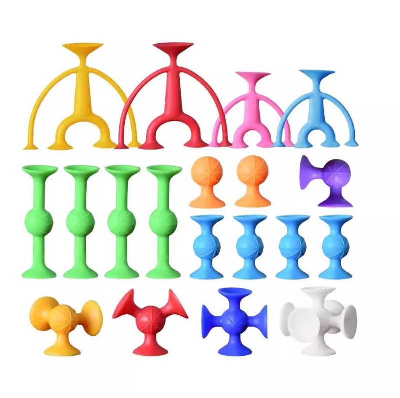 Sillicon Sucker Toy Soft Building Blocks Sucker Suction Puzzle Early ...