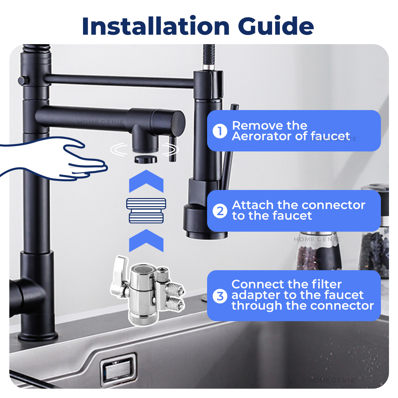 Faucet Coway Cuckoo Filter Connector 1 2 Way Adapter Diverter 1/4 ...