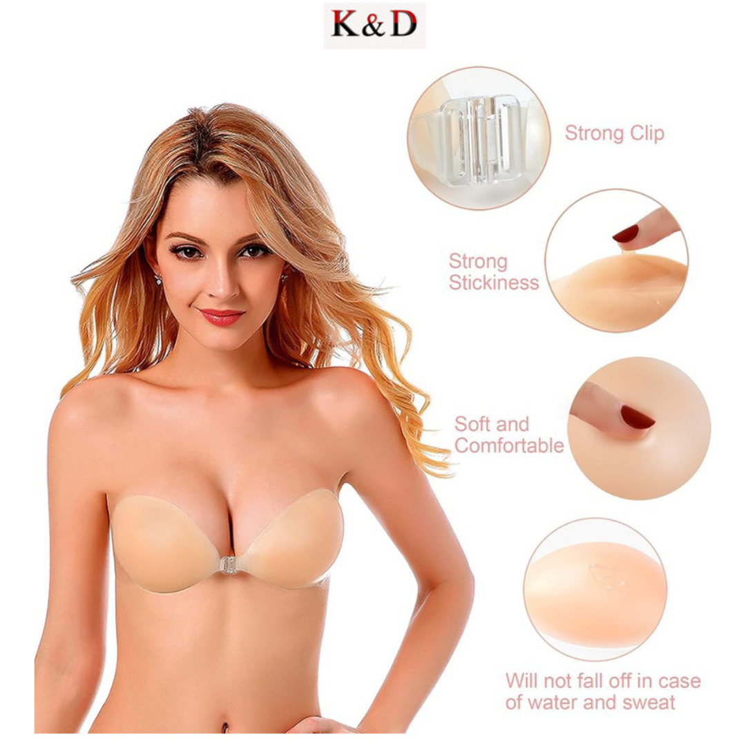 KND Premium Silicone Bra Nubra Nu Bra Wedding Invisible Stick On Bra 硅胶胸贴乳贴 Strapless Sexy Push ...