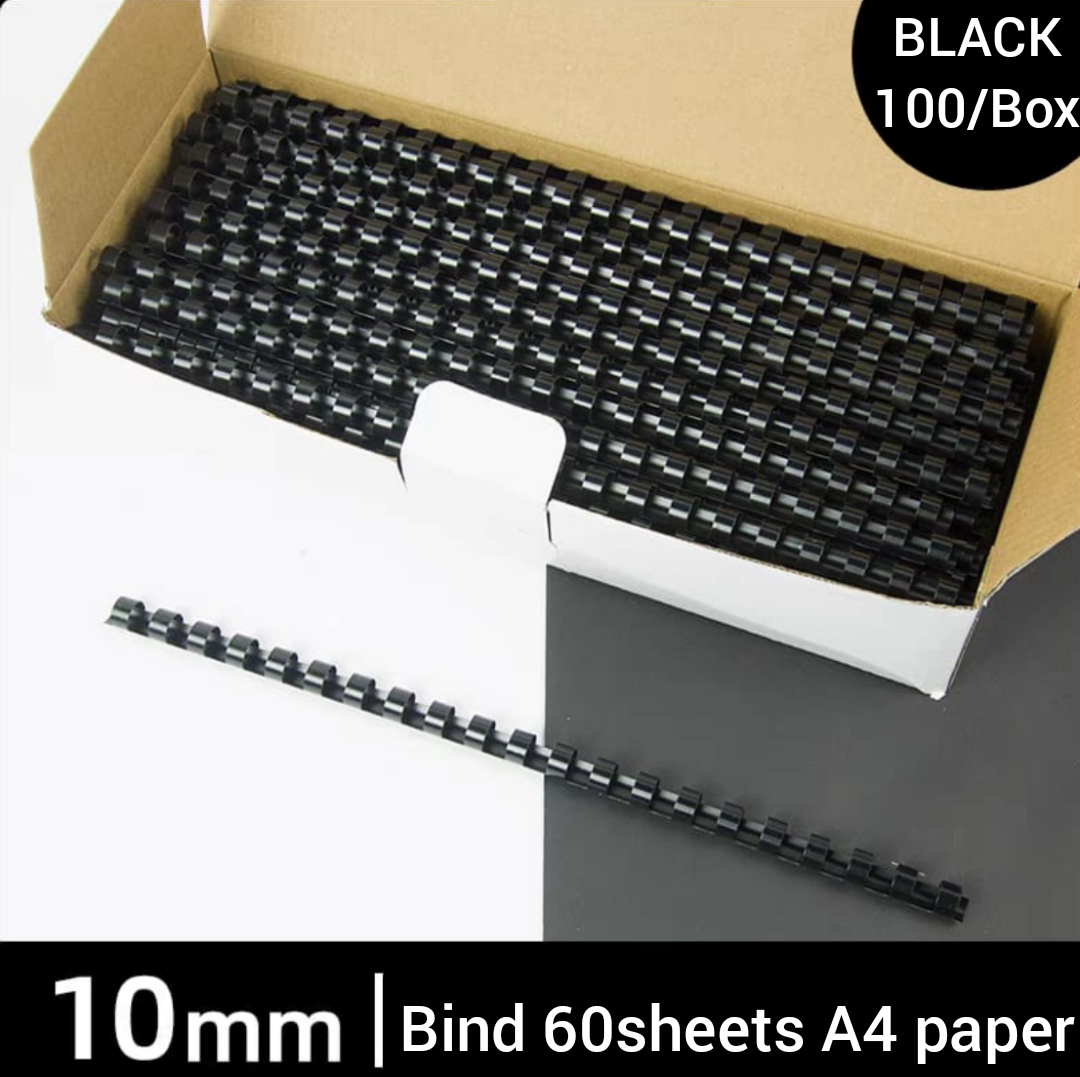 Box Plastic Comb Binding Rings Binding Comb Binding Comb Ring Comb Binding Black Color