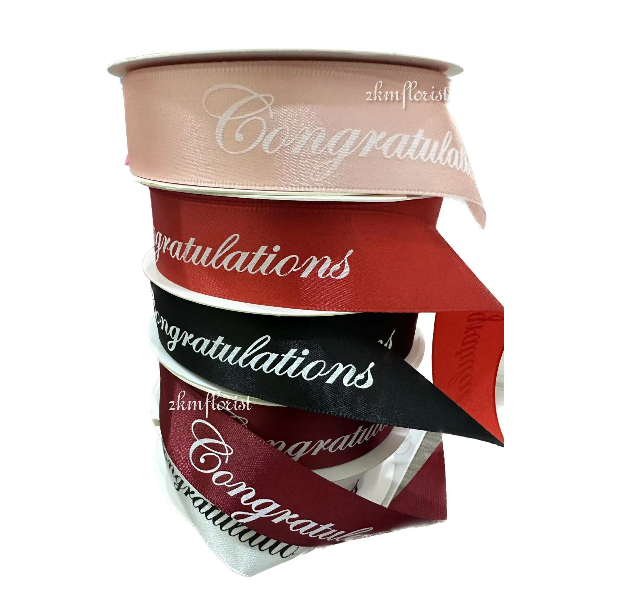 (22M) 2.5CM CONGRATULATION Ribbon Graduation Reben Riben Gift Satin ...