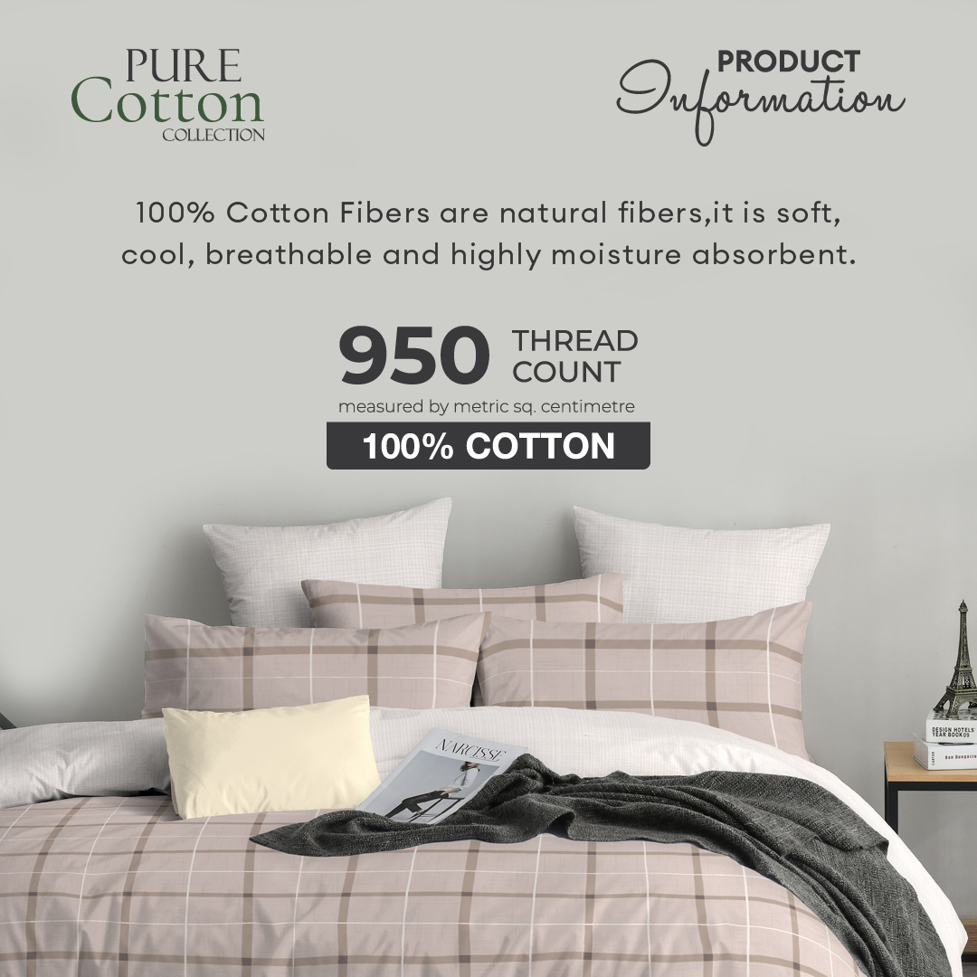 Novelle Pure Cotton Comforter Set - 100% Cotton 950TC (SUPER SINGLE ...