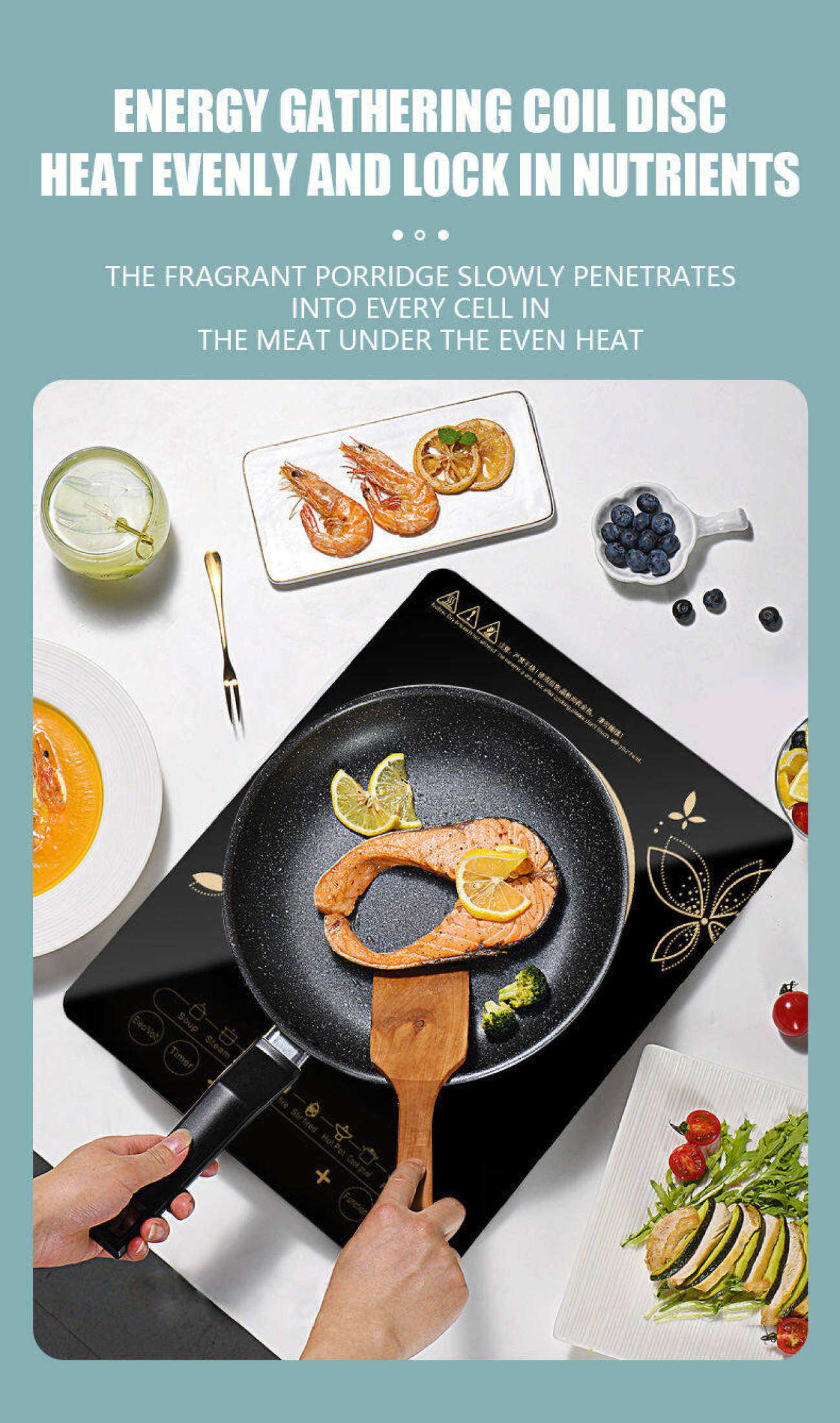 Touch Screen Electric Induction Cooker 2200W Waterproof hotpot cooktop ...