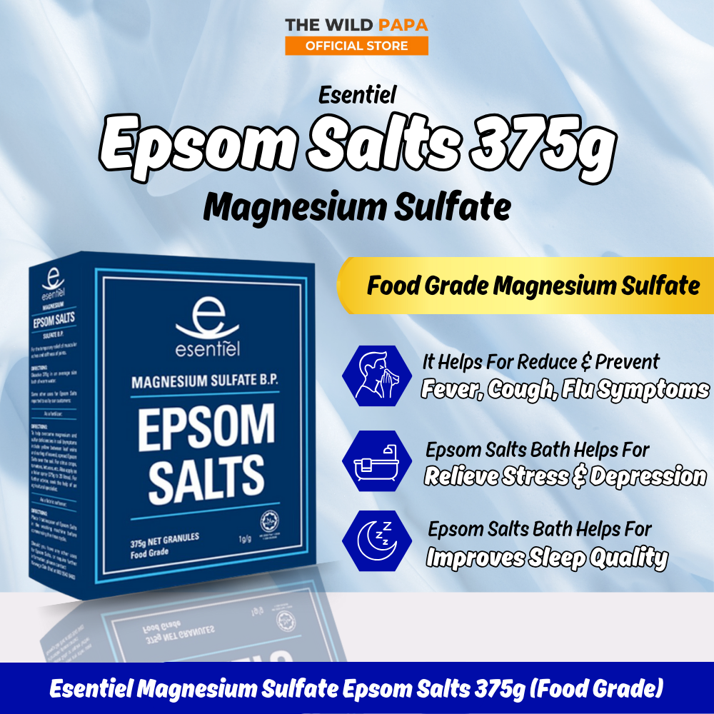 Esentiel Epsom Salts (Magnesium Sulfate) 375g/1.2kg Food Grade Epsom ...