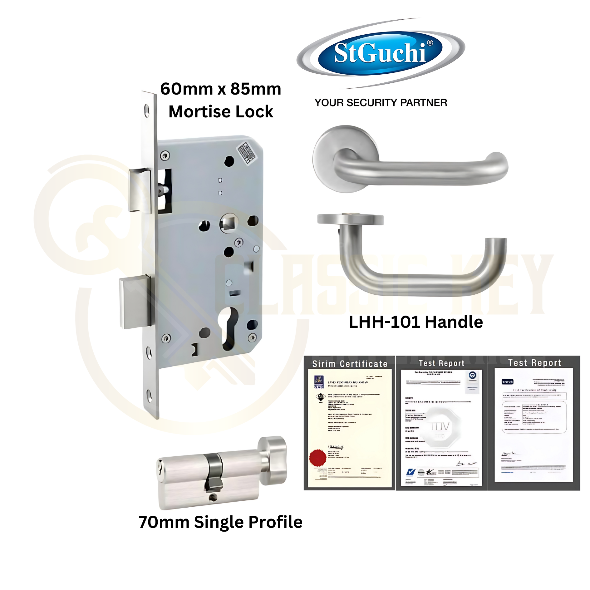 St Guchi mortise door lock lever handle SGLH-101 SIRIM Approved ...