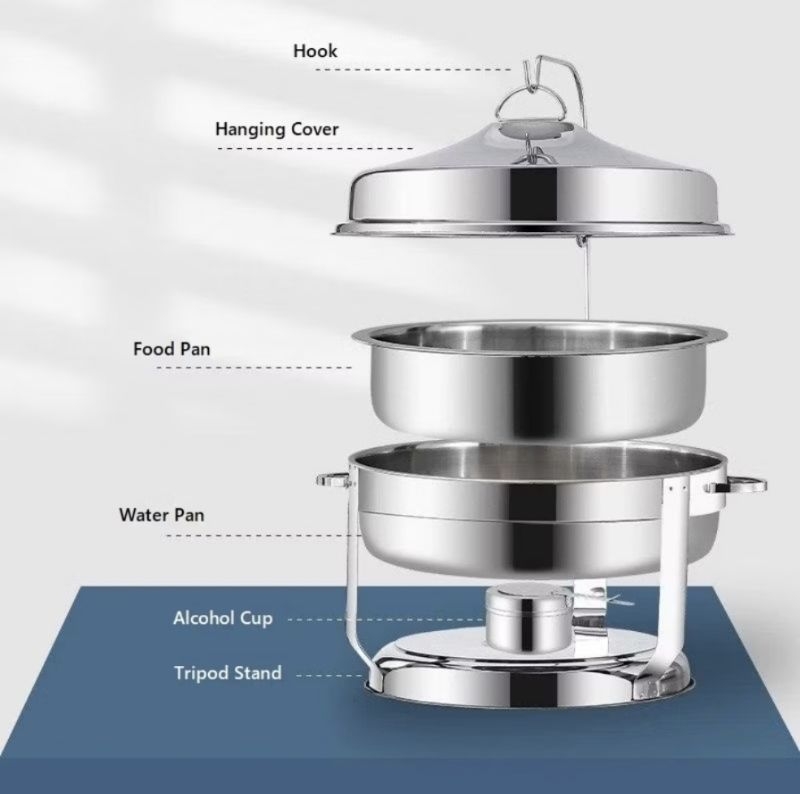 42cm Chafing Dish 2 Set Golden Bell Dome Bekas Gantung Buffet Serving ...