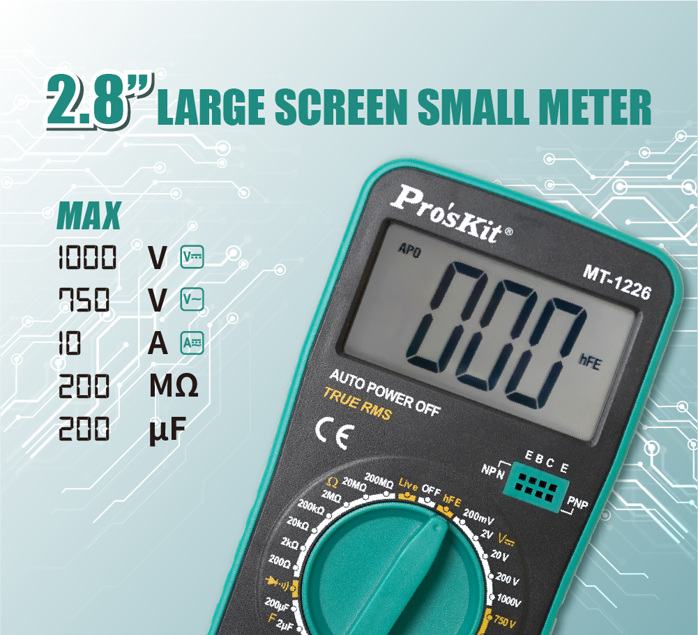 MT-1226 3-1/2 TAIWAN PROS'KIT True-RMS Digital Multimeter | Shopee Malaysia